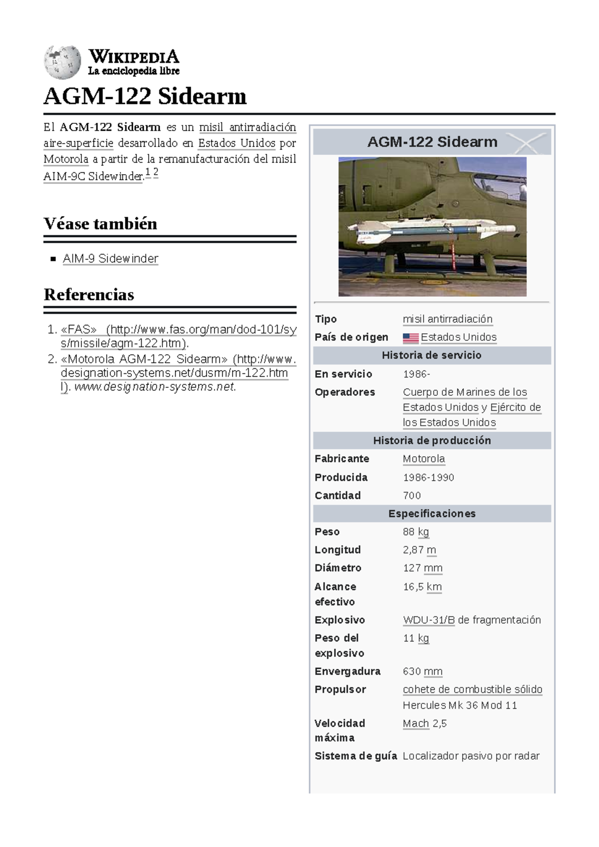 AGM-122 Sidearm: Misil Antirradiación de Motorola - Studocu