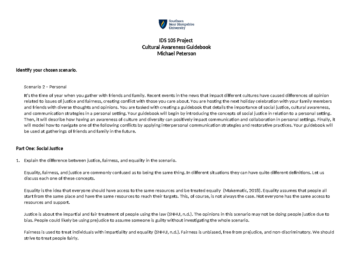 IDS 105 Final Project: Cultural Awareness Guidebook for Personal ...