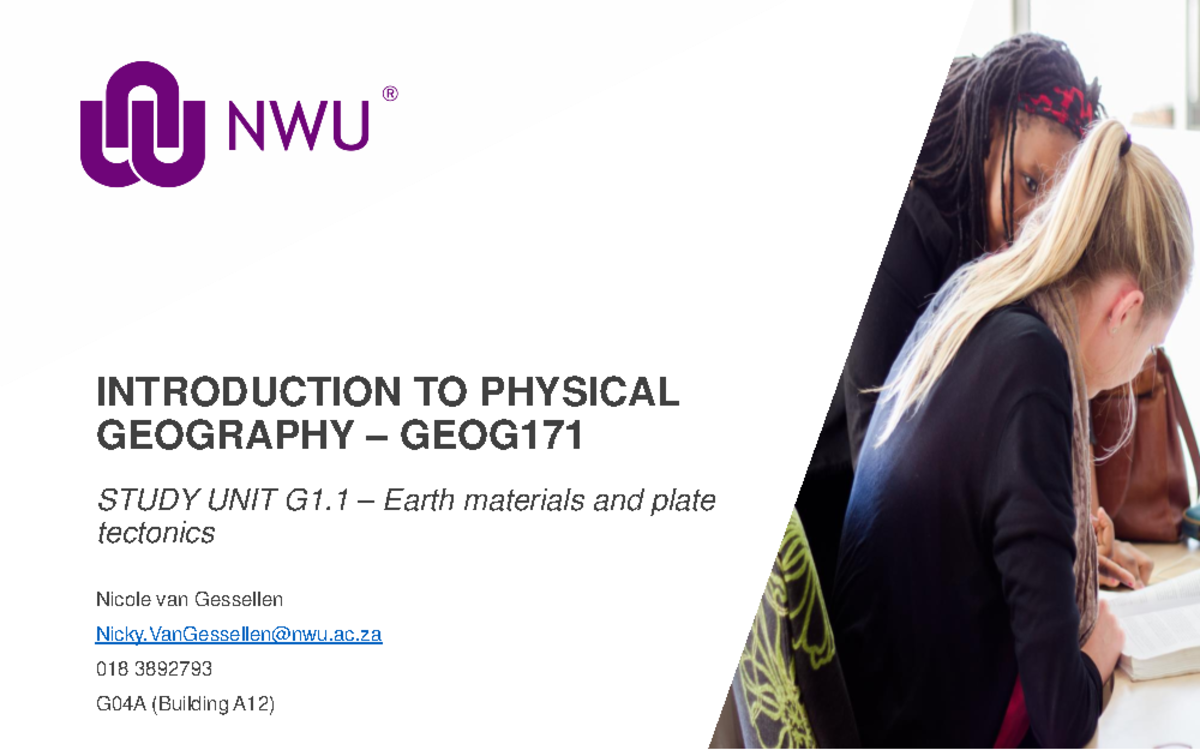 GEOG171 INTRODUCTION TO PHYSICAL GEOGRAPHY STUDY UNIT G1.1 - Studocu
