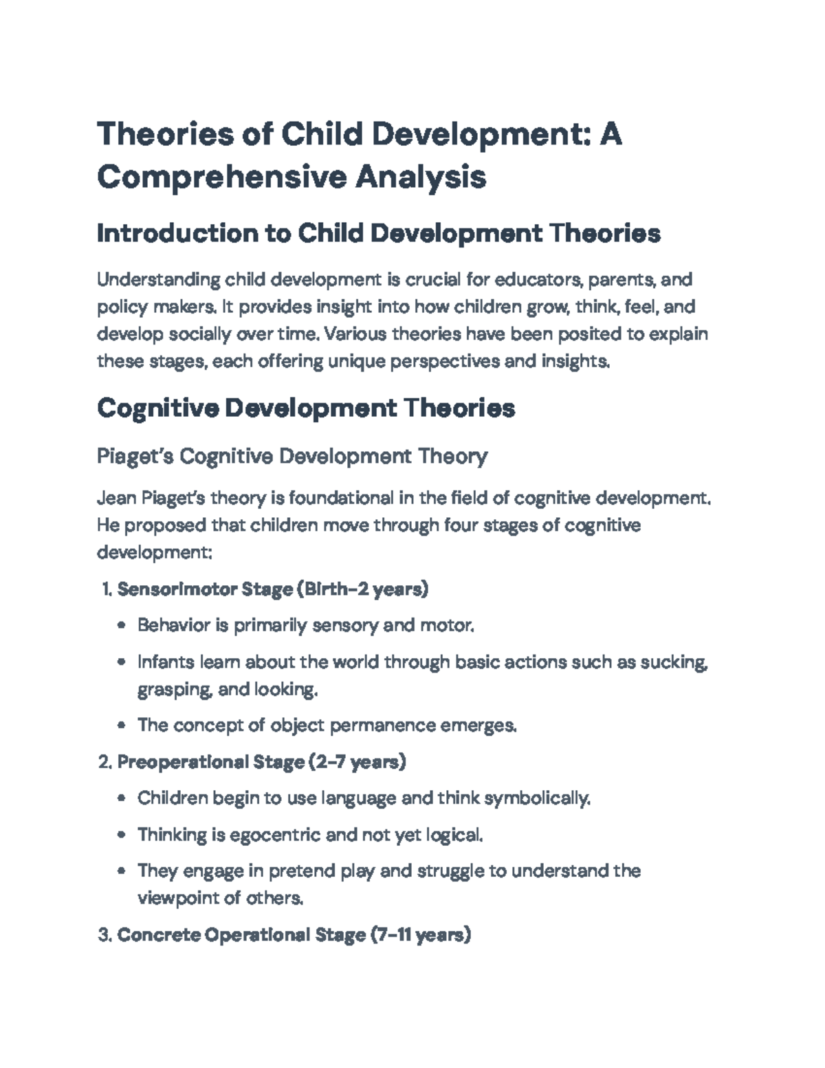 Theories of Child Development: Comprehensive Analysis Overview ...