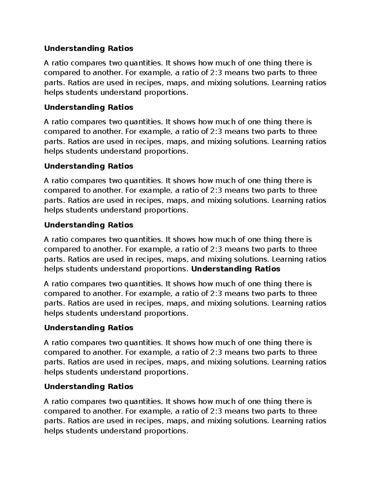 Understanding Ratios: A Guide to Decimal Comparisons - Studocu