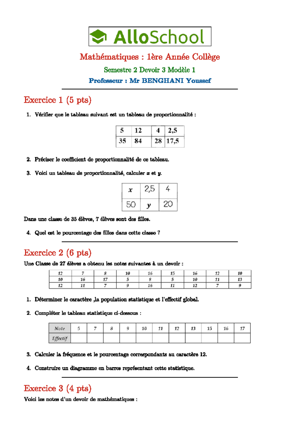 Math 1AC Sem 2 Devoir 3 Modèle 1 - Solutions and Insights - Studocu