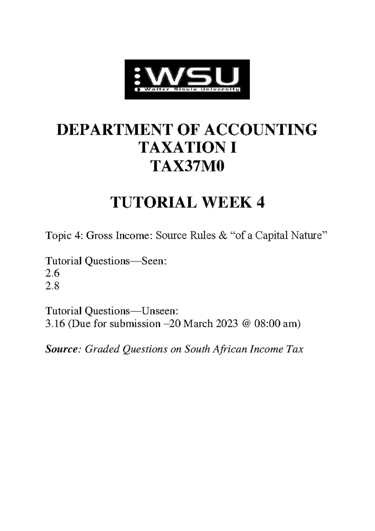 Tutorial Activities- Week 4 Source- Capital in nature - TAX1 ...