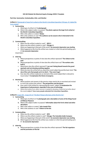 HIS 262 Module Five Collection of Sources Template - HIS 262 Module ...