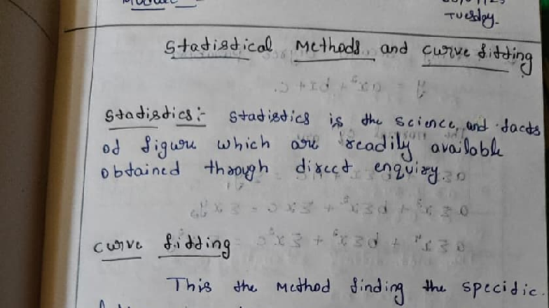 Statistical Methods and Curve Fitting Techniques (STAT 101) - Studocu