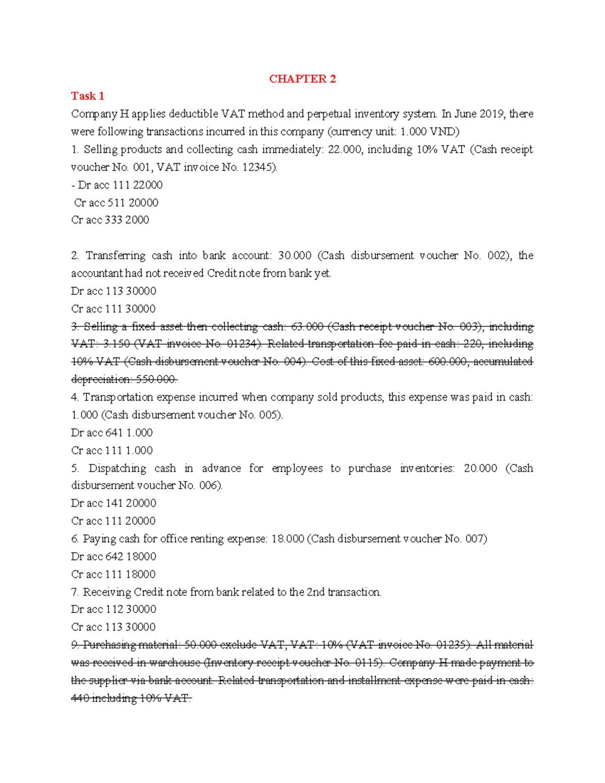 Chapter 2 - KTTK: Company H & M Transactions with VAT and Inventory ...
