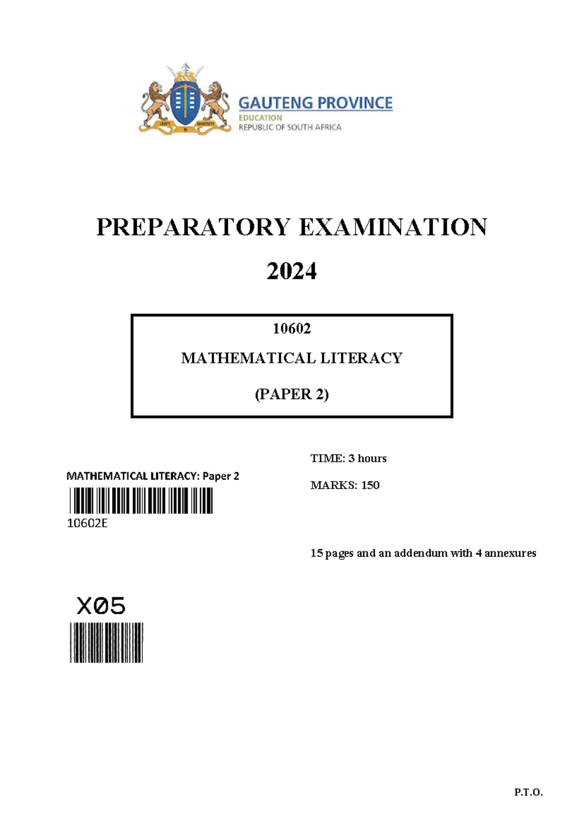 10602 Mathematical Literacy P2 Prep Exam 2024: Comprehensive Guide ...