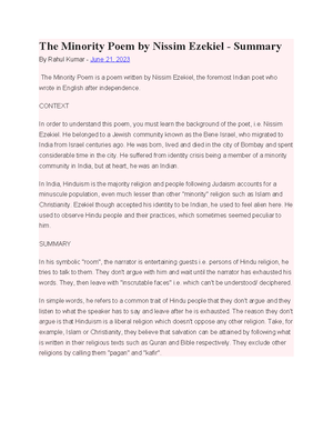 Document 1 - SUMMARIES - Sarojini Naidu’s Poem ‘An Indian Love Song’-An ...