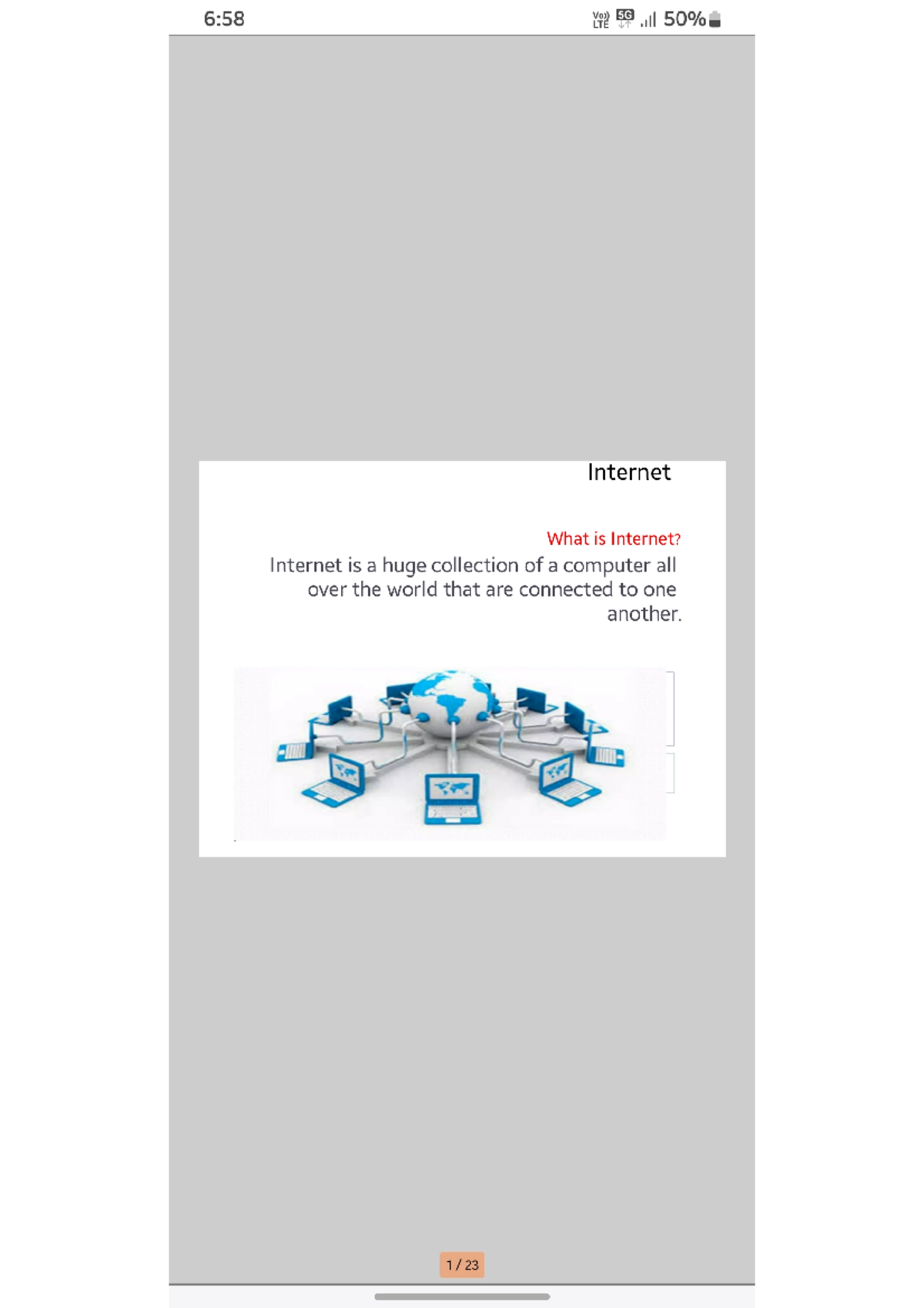 1 unit html - fghj - 6:58 Vo)) 5G LTÉ IT Internet What is Internet ...