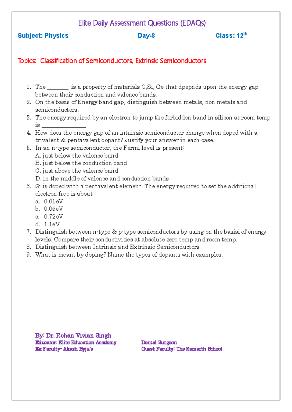 EDAQ 12P8 - sdfergdg - Elite Daily Assessment Questions (EDAQs) Subject ...