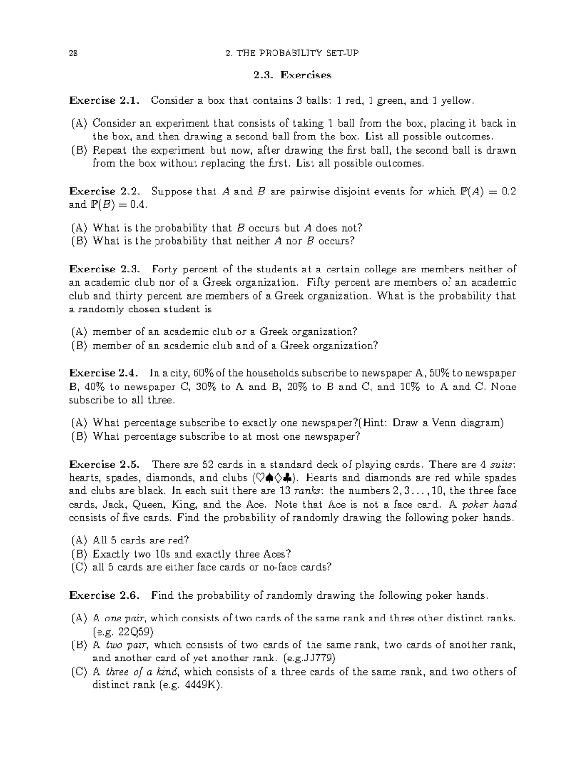 Chapter 2 Probability 2: Exercises and Solutions - Studocu