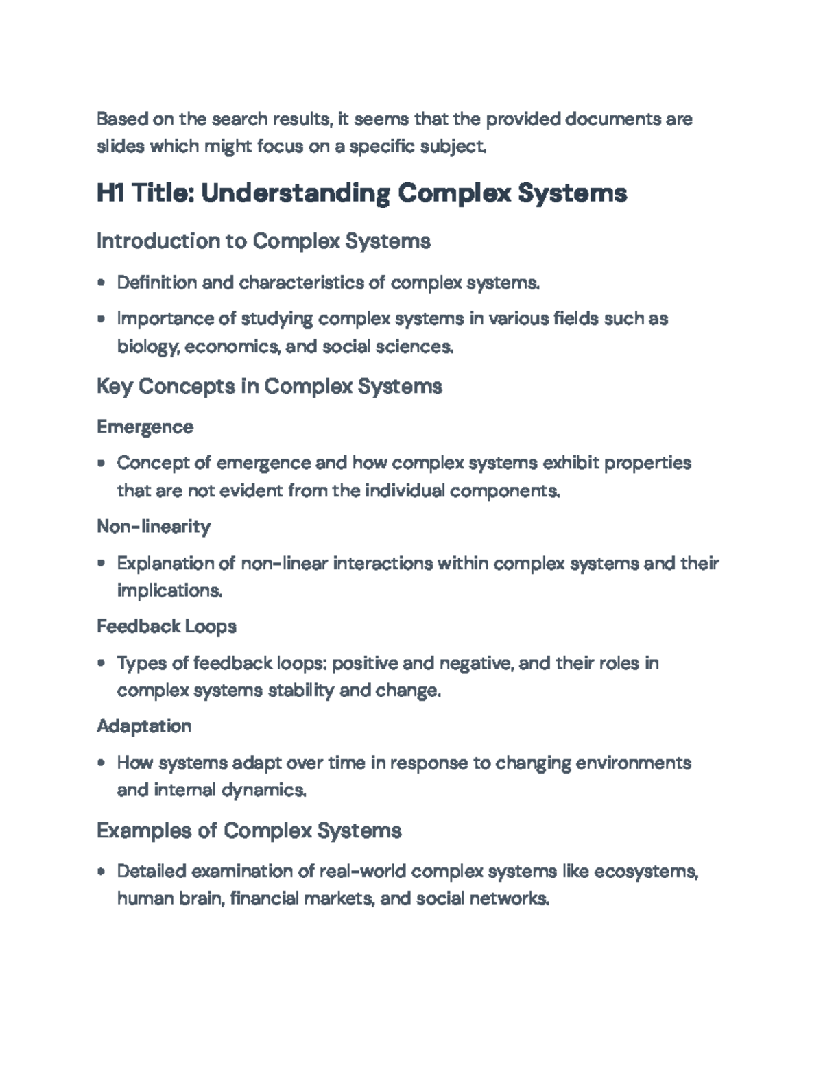Understanding and Modeling Complex Systems: Key Concepts and ...