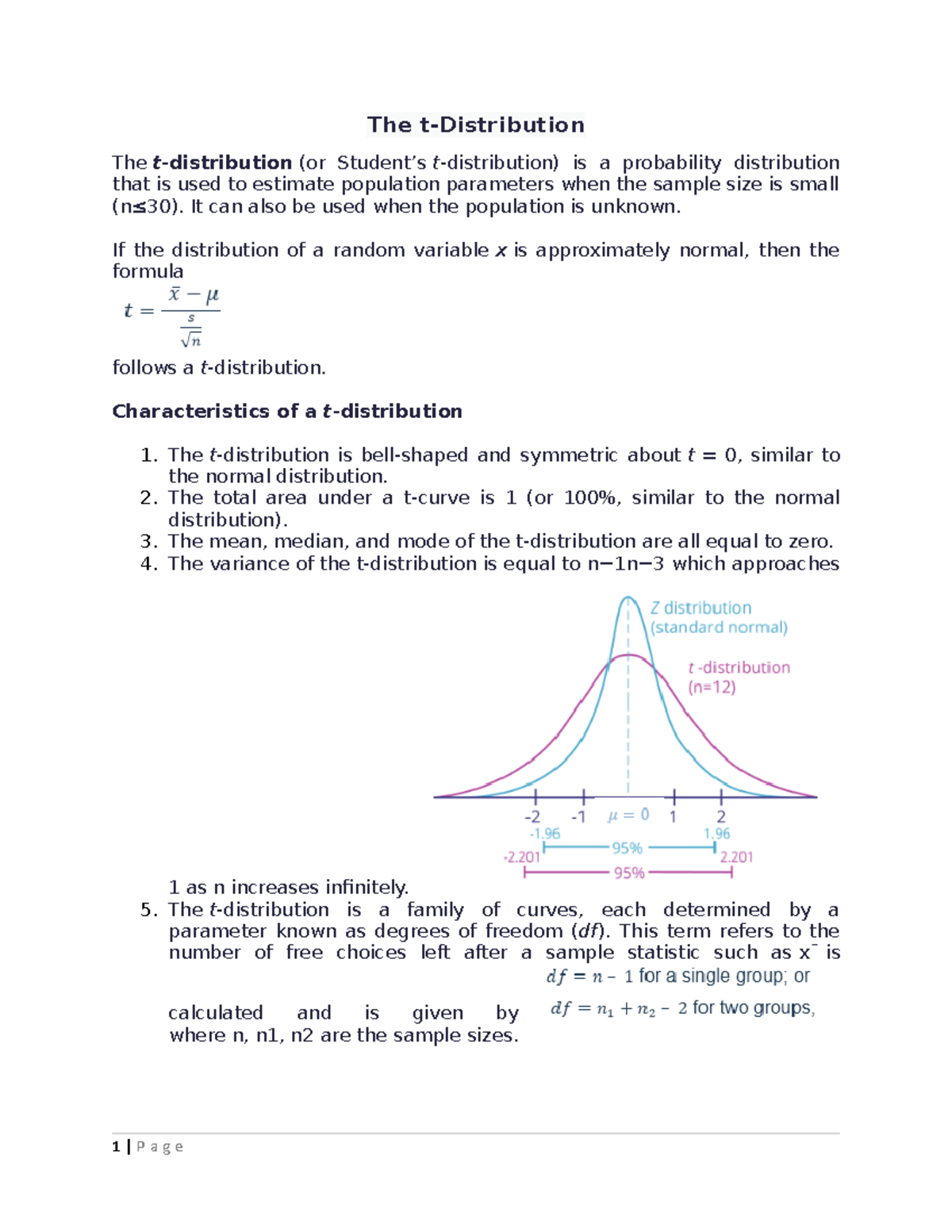 The t-Distribution - The t-Distribution - The t-Distribution The t ...