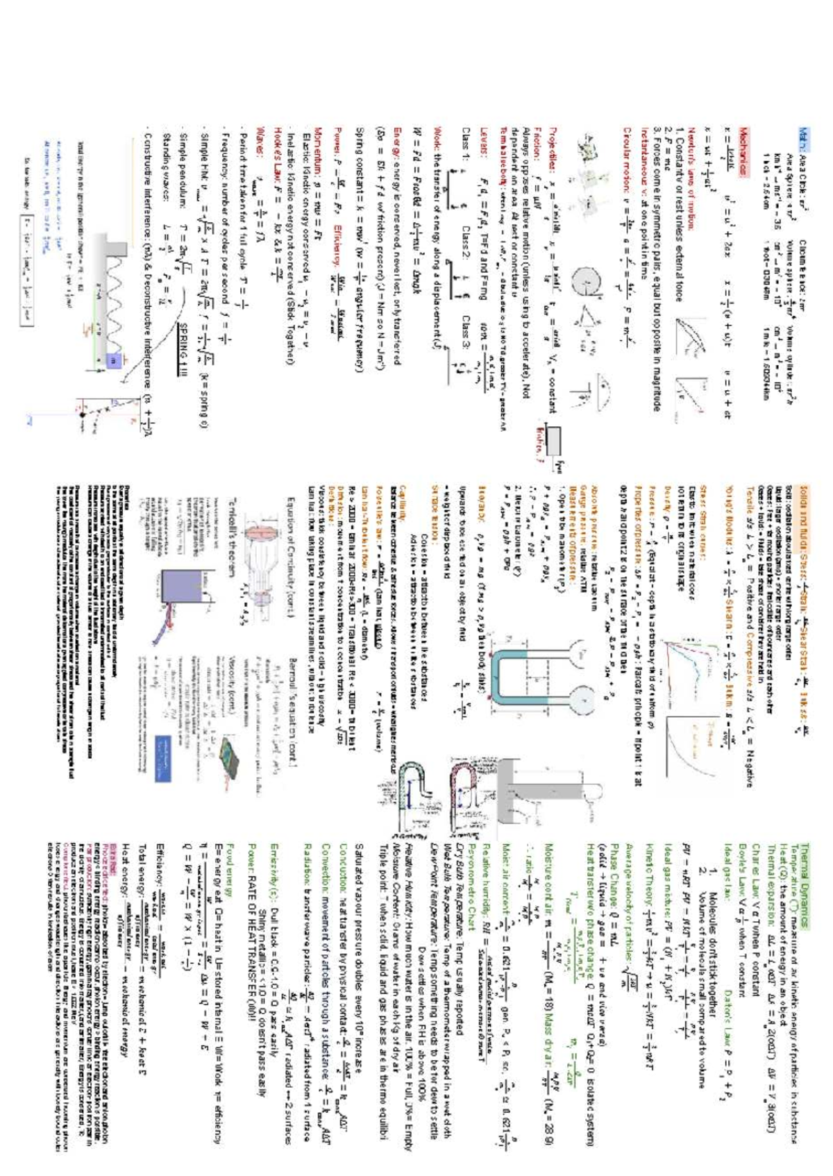 PHSI191 Progress Test Cheat Sheet: Key Concepts in Mechanics - Studocu