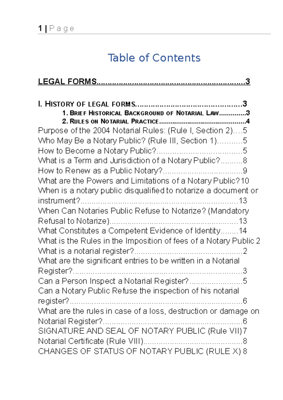 Salient Points on Notarial Practice Rules - Legal Forms Guide - Studocu
