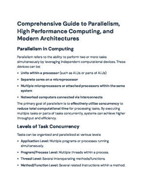 CSE 443 - High Performance Computing - Studocu