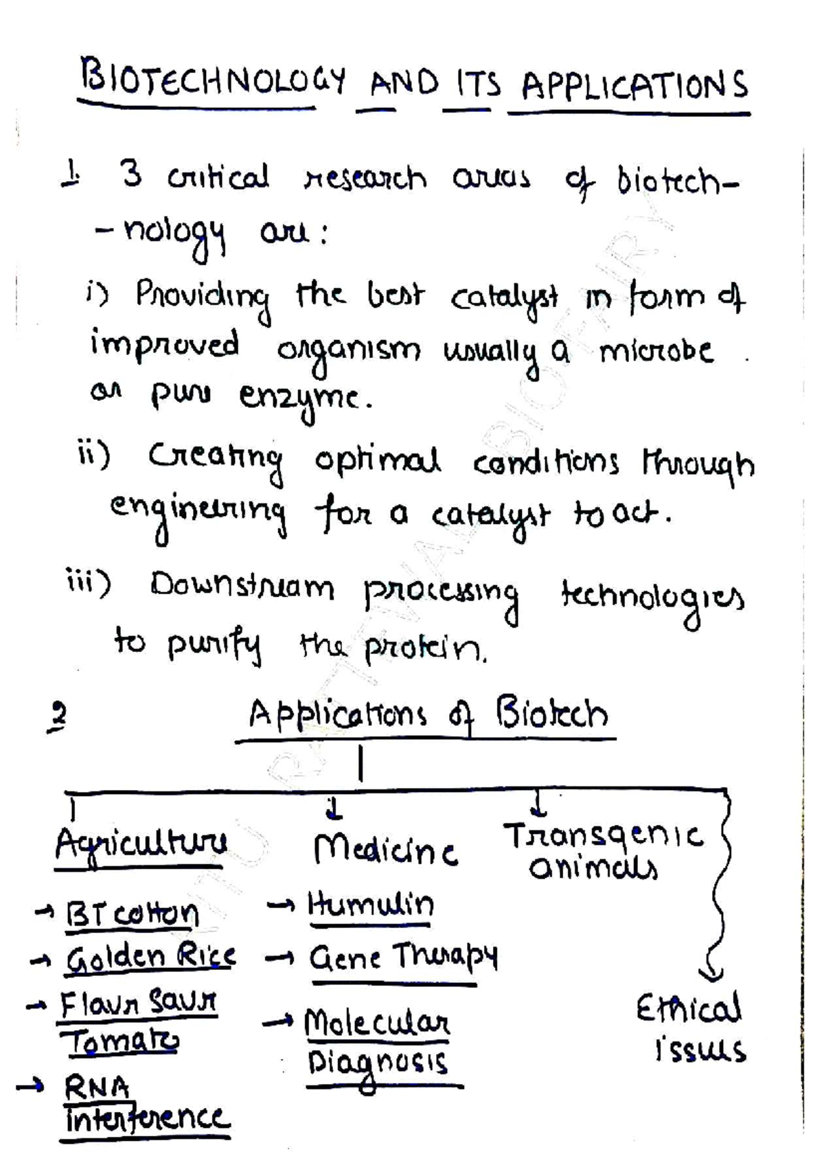 Biotechnology Applications: NEET Overview and Key Areas - Studocu