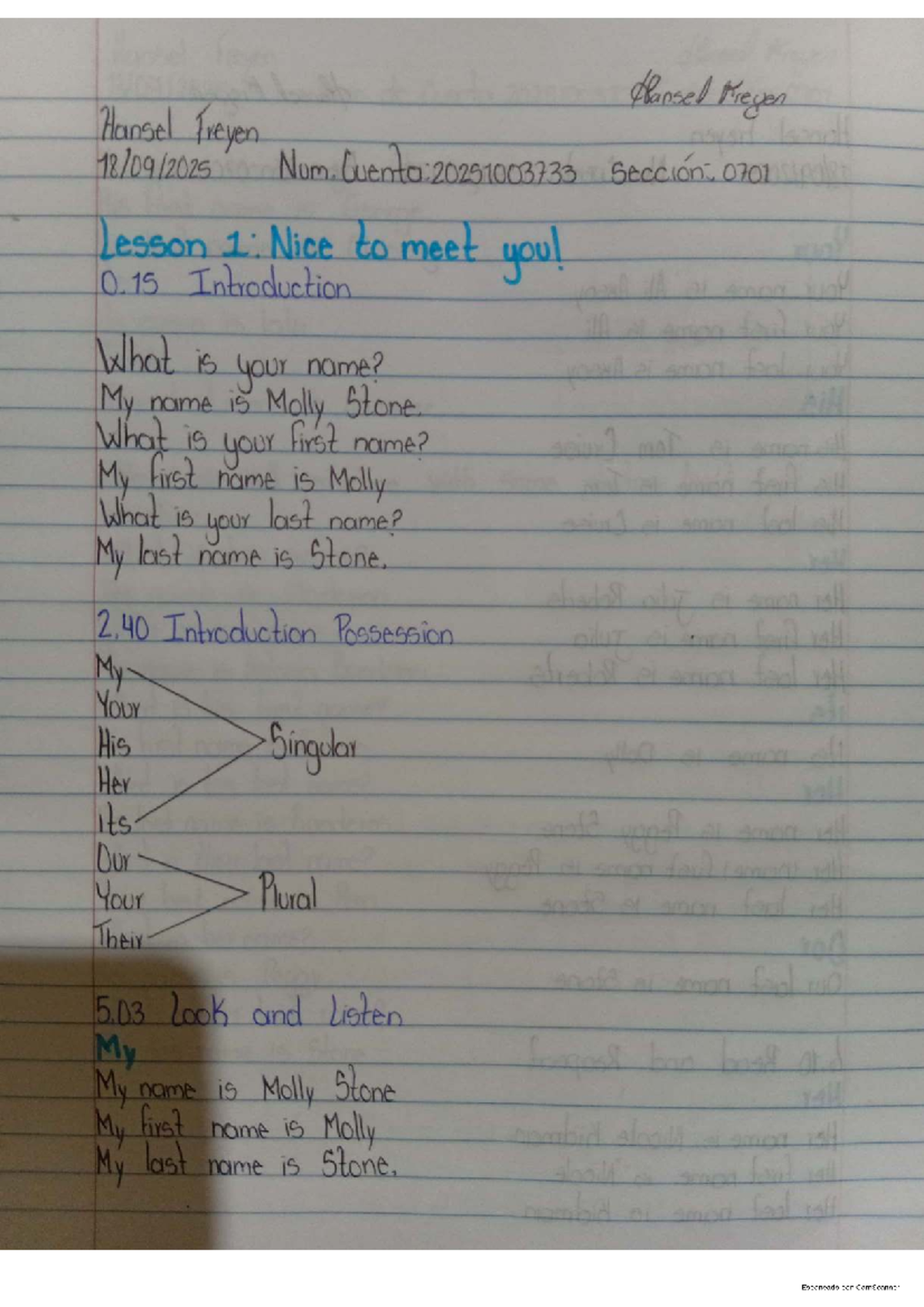 Freyen Hansel U1T1a1 - English Lesson 1: Introductions and Names - Studocu