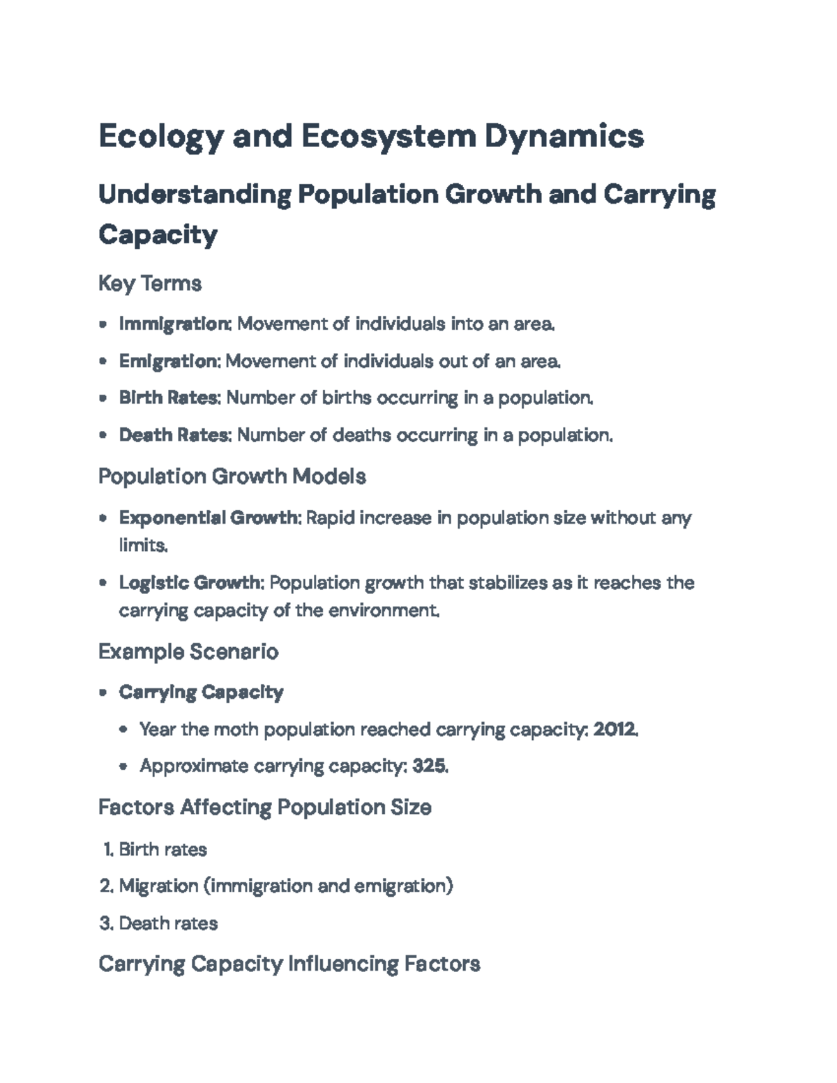 Ecology 101: Population Dynamics, Succession, and Nutrient Cycles ...