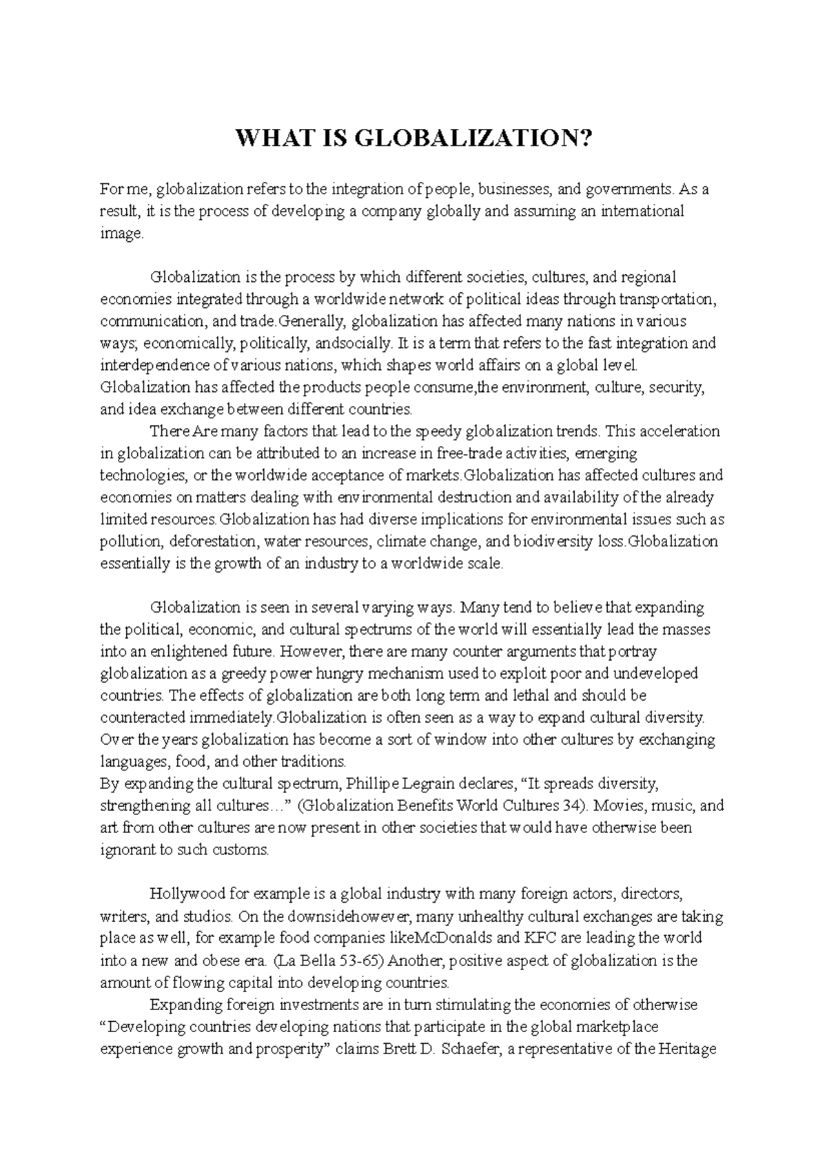 What is Globalization, Essay - The Contemporary World - PangSU - Studocu