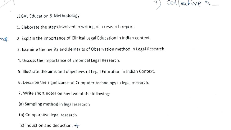 Legal Education Methodology: Key Concepts and Research Techniques - Studocu