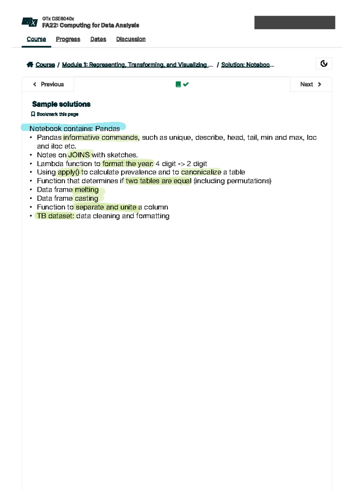 674955292-nb7 - Final HW Notes on Pandas & Tidy Data Cleaning - Studocu