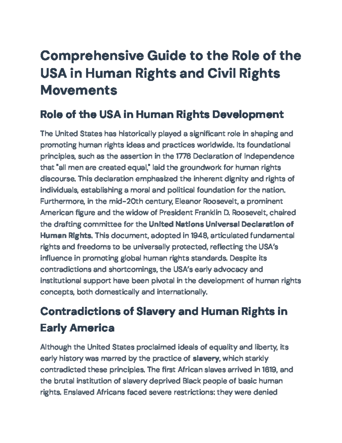 Comprehensive Overview of U.S. Civil Rights Movements and Slavery - Studocu