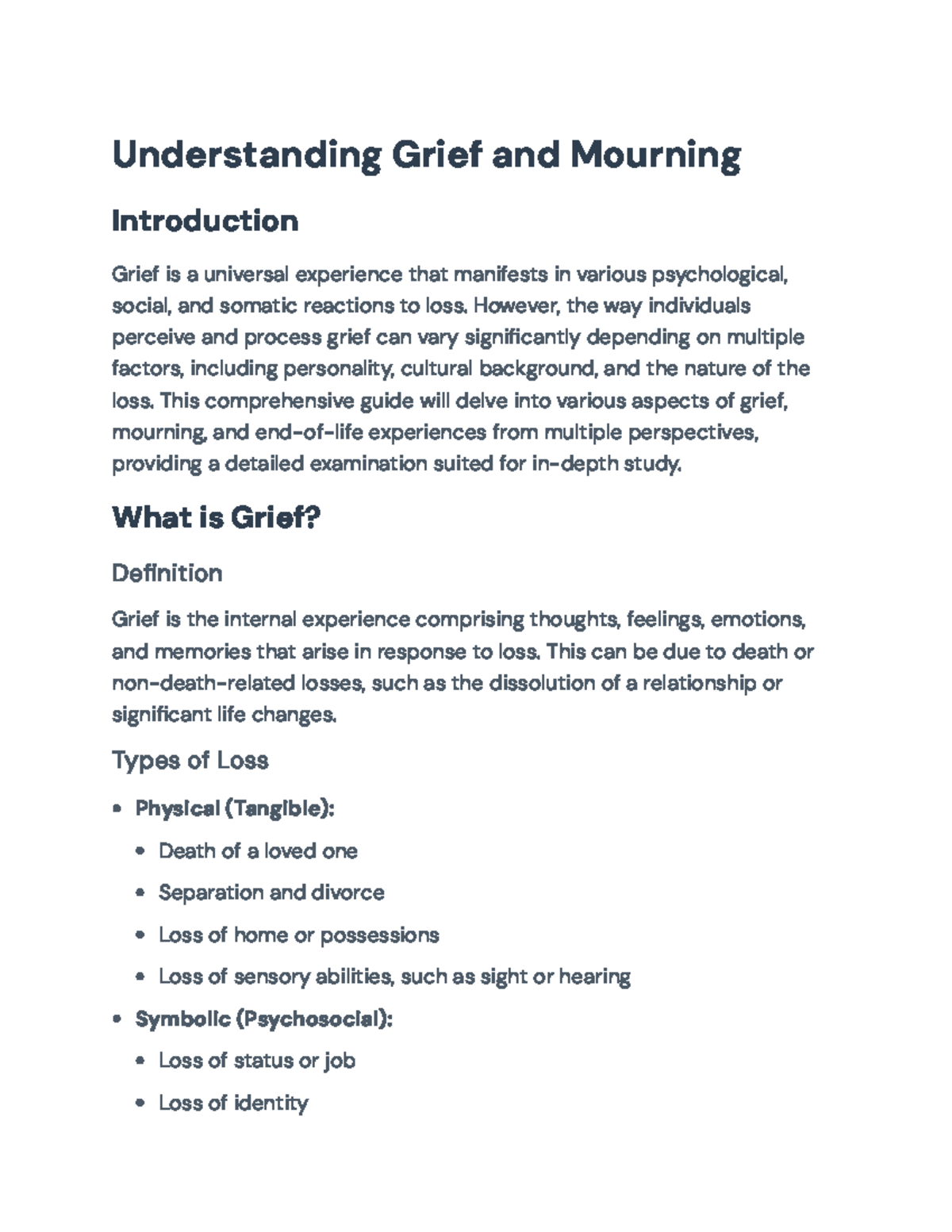 Understanding Grief and Mourning: A Comprehensive Guide on Loss ...