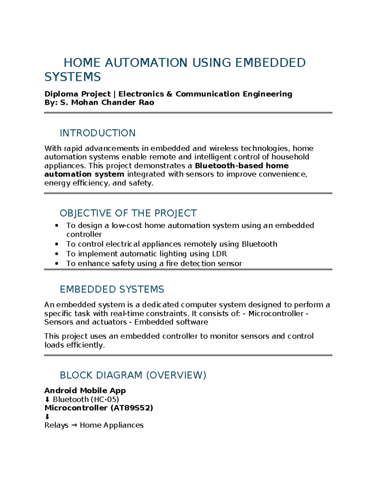 LinkedIn Poster: Home Automation Using Embedded Systems Project - Studocu