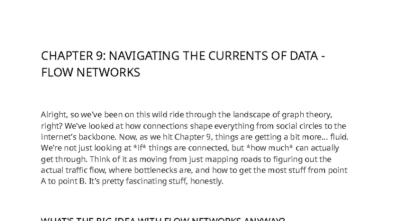 CHAPTER 9: FLOW NETWORKS IN GRAPH THEORY ESSENTIALS - Studocu