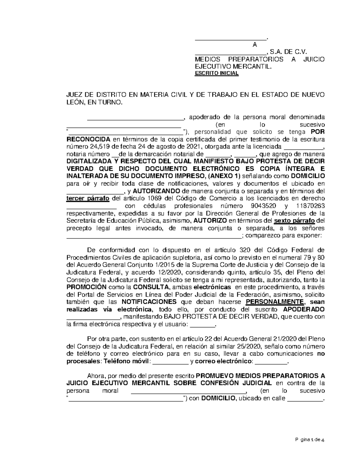 Formato Medios PREP JEM Federal - ____________________. A ...