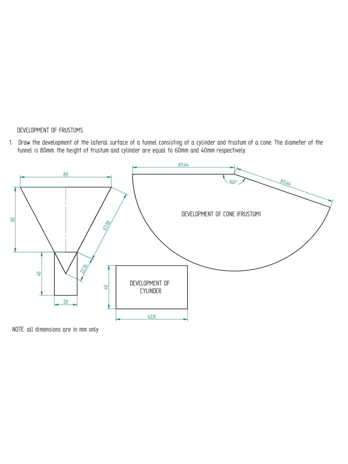 DEVELOPMENT OF FRUSTUMS & PRISM: TECHNICAL DRAWING NOTES - Studocu