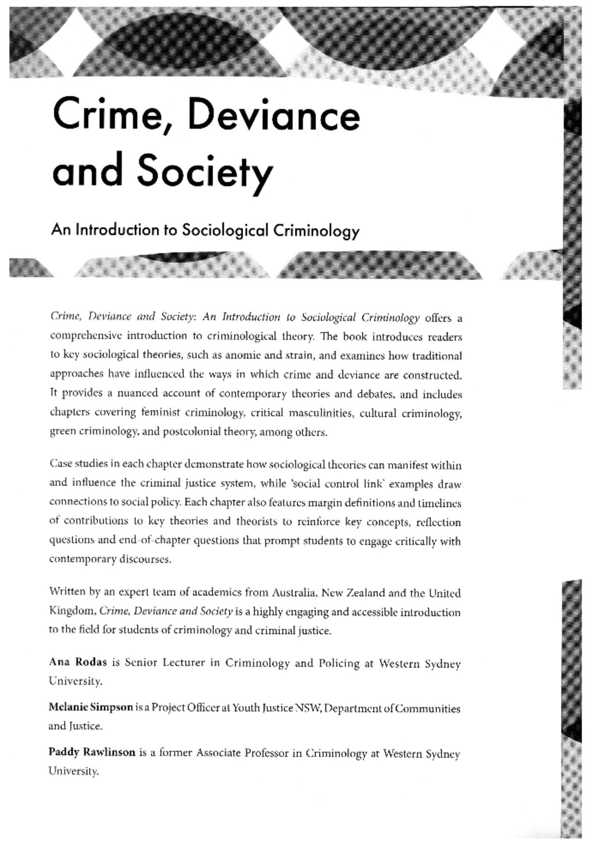 Ch1 Rodas Explaining Crime and Deviance 2020 - Crime, Deviance and ...