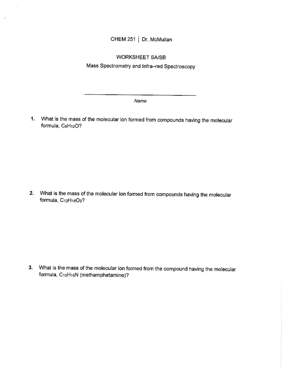 CHEM 251 Worksheet Sa Sb Smith 2025 01 06 (Xerox) - CHEM 251 Dr ...