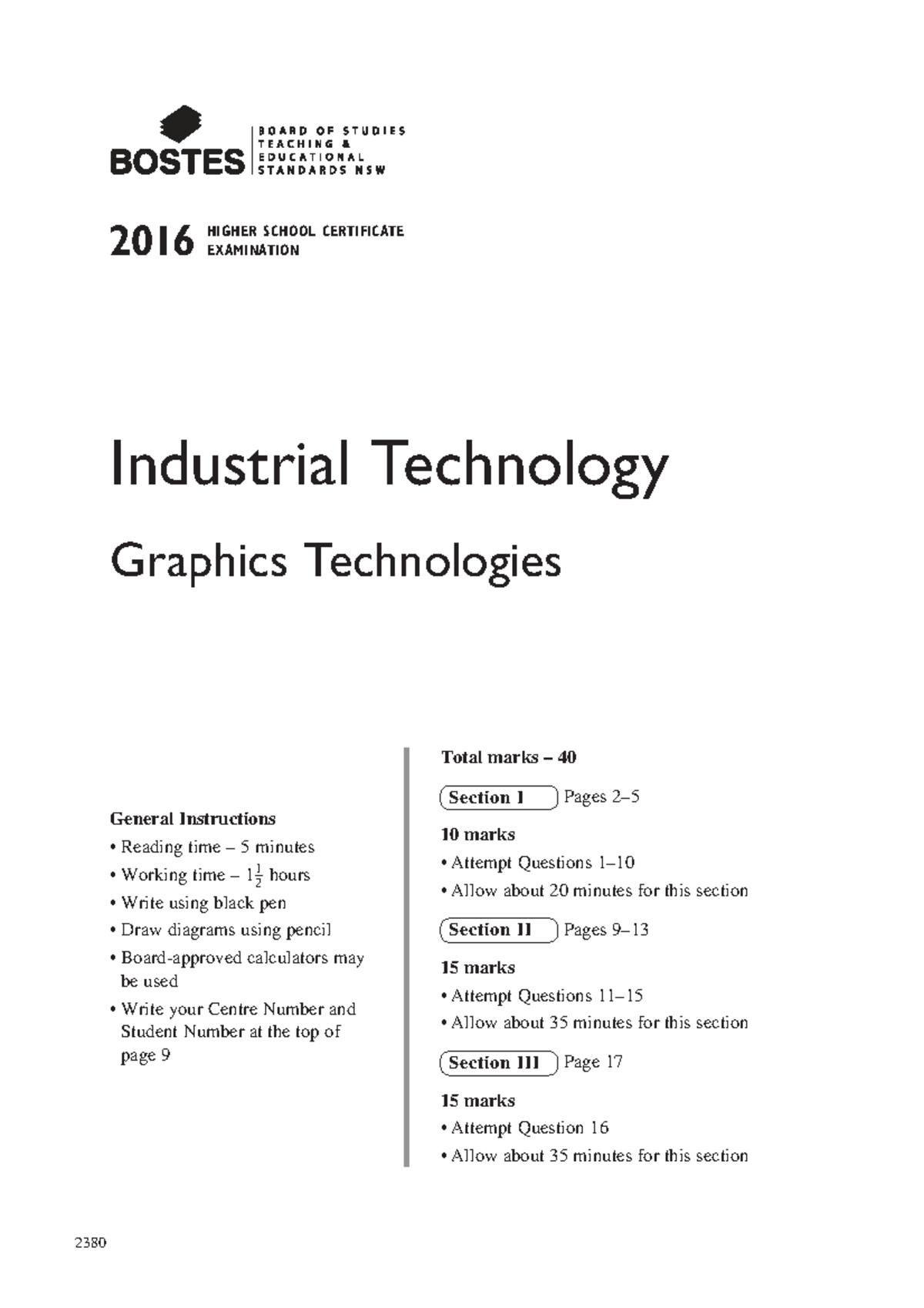 2016 HSC Industrial Technology Graphics Exam Notes - Studocu