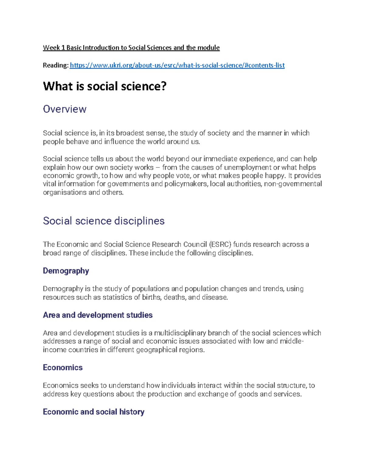 Week 1-UKRI-2022-What is Social Science - Week 1 Basic Introduction to ...