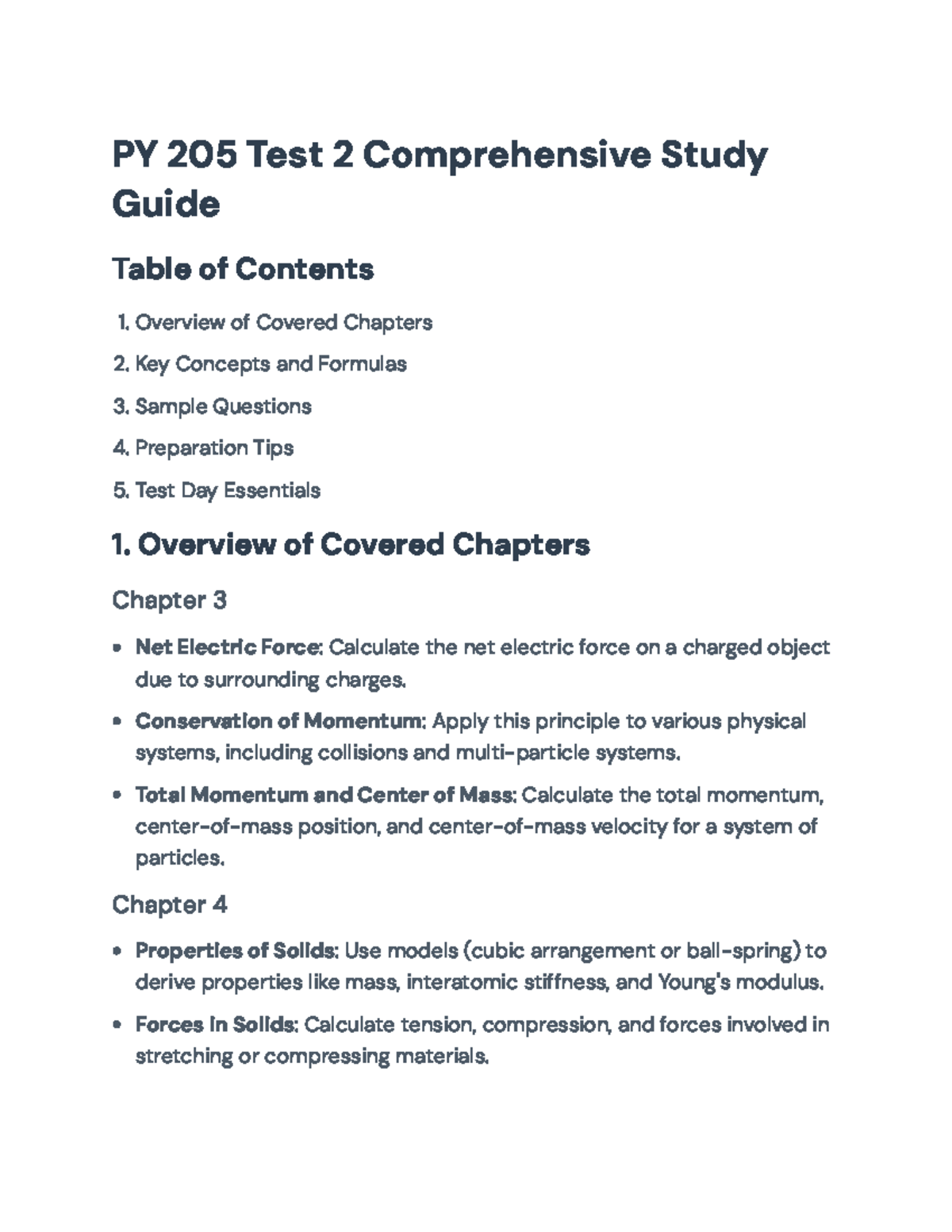 PY 205 Test 2 Comprehensive Study Guide: Key Concepts & Preparation ...