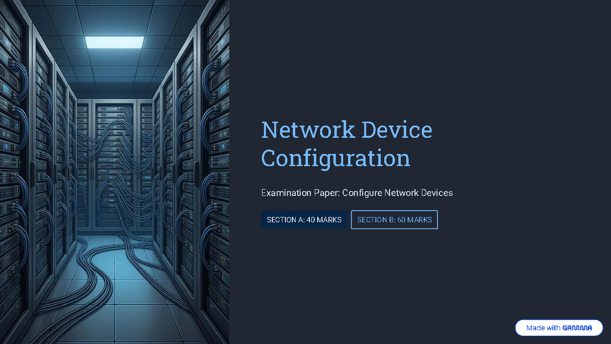 Network Device Configuration Exam Paper: Short & Detailed Answers - Studocu