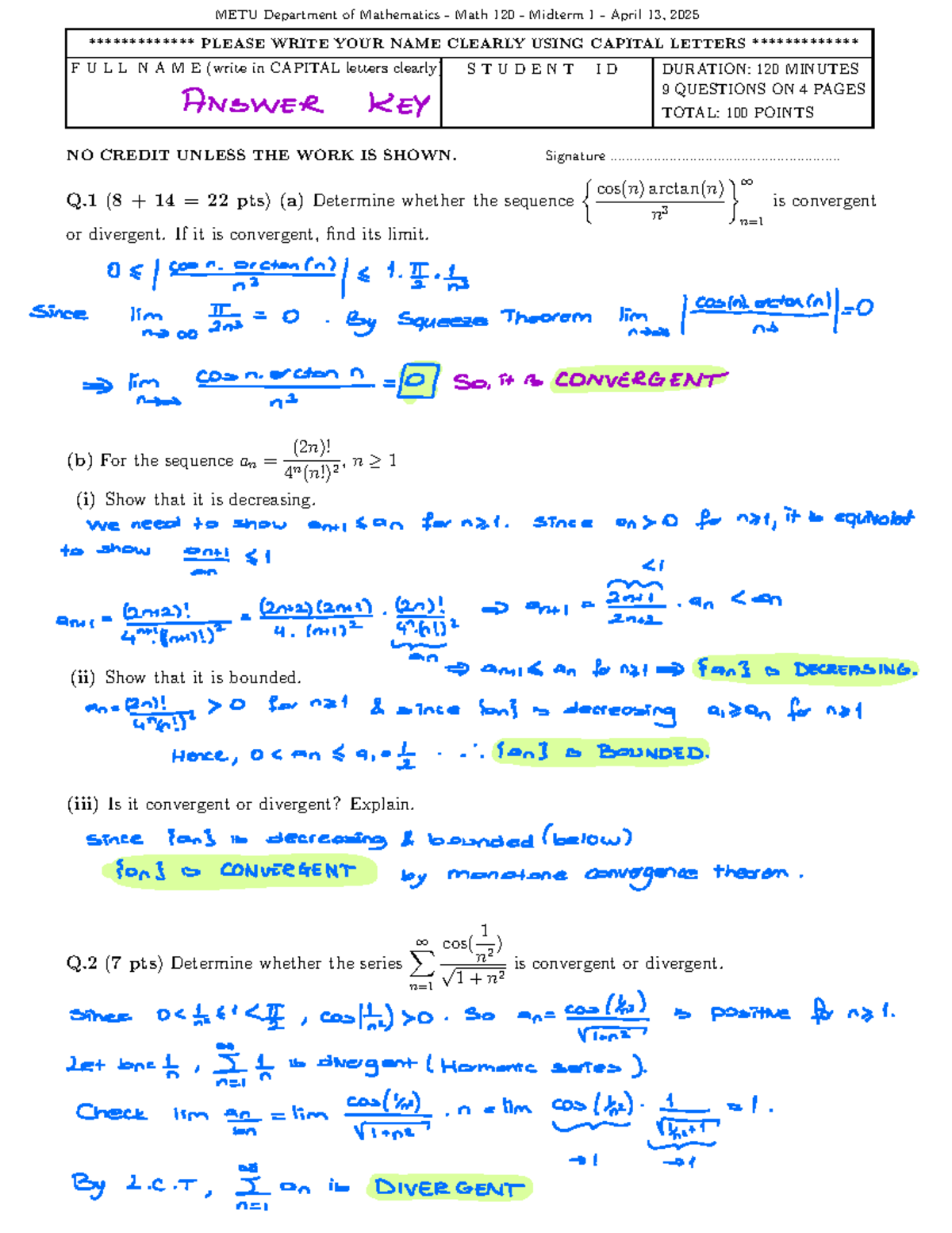 Math 120 Midterm 1 Study Guide - April 13, 2025 - Studocu