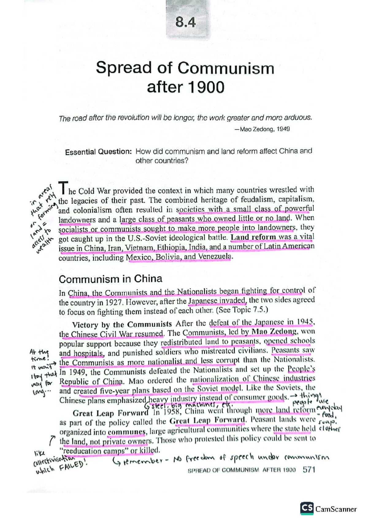 Chapter 8.4 Overview and Key Concepts - 8 Spread of Communism after ...