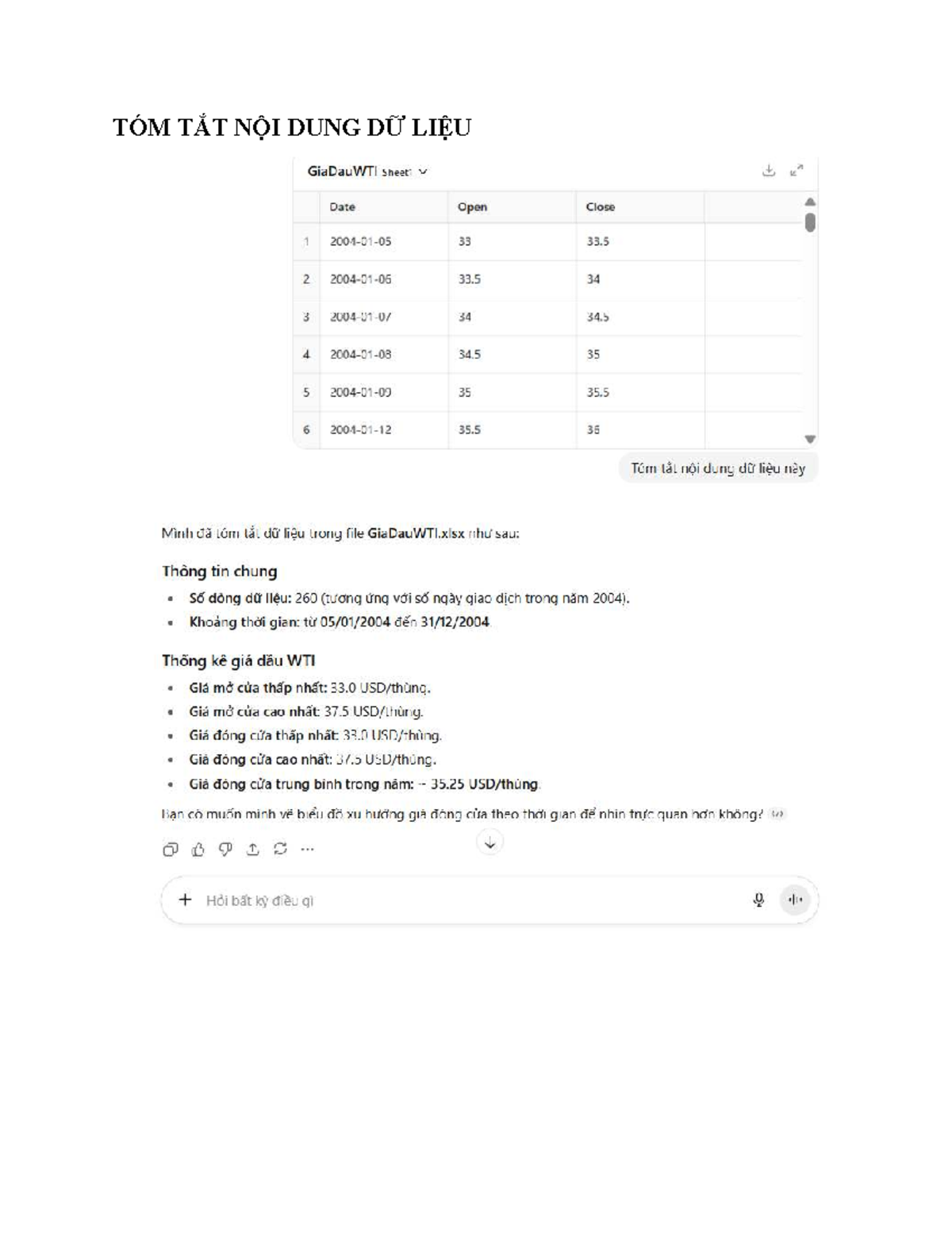 Gia Dau WTI - vvvvvv - TÓM TẮT NỘI DUNG DỮ LIỆU THỐNG KÊ DỮ LIỆU VÀ VẼ ...