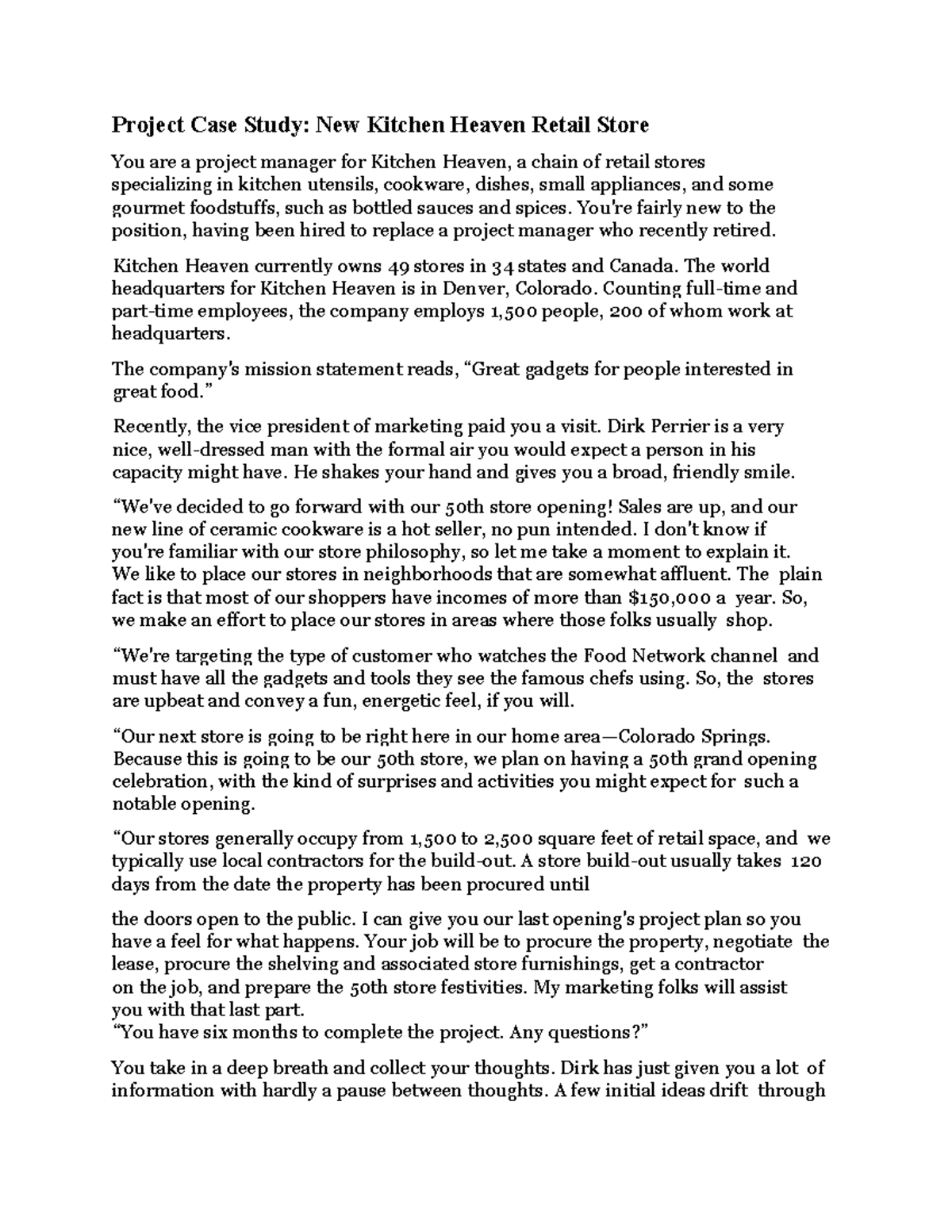 Kitchen Heaven Retail Store Project Case Study Analysis - Studocu