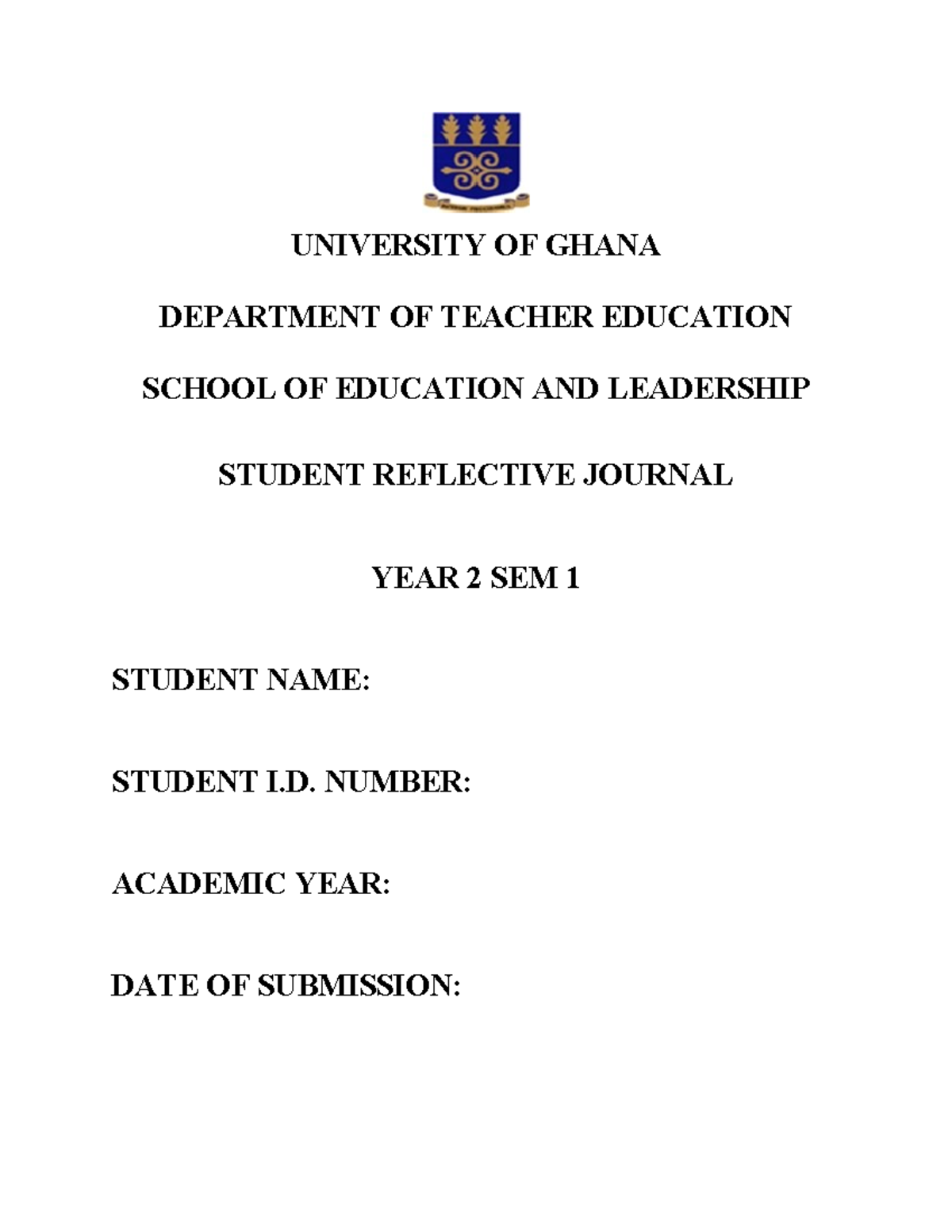 EDUC 202: Year 2 Sem 1 Student Reflective Journal on School Observation ...