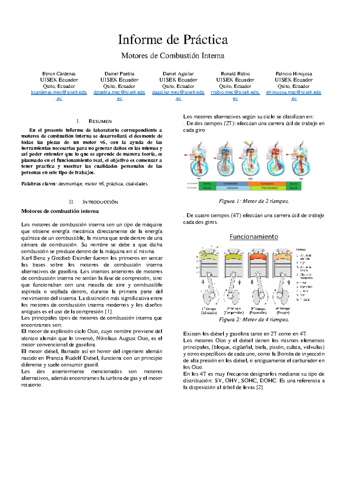 Informe Motores de Combustion Interna - Warning: TT: undefined function: 32 Informe de Práctica ...