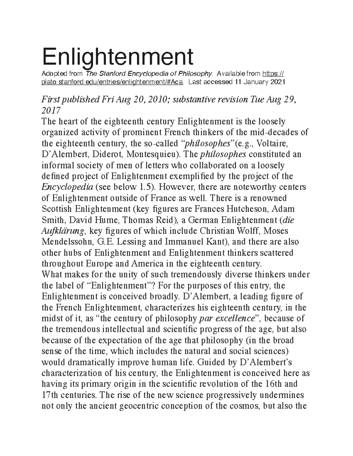 Understanding the Enlightenment: Key Philosophies and Figures ...