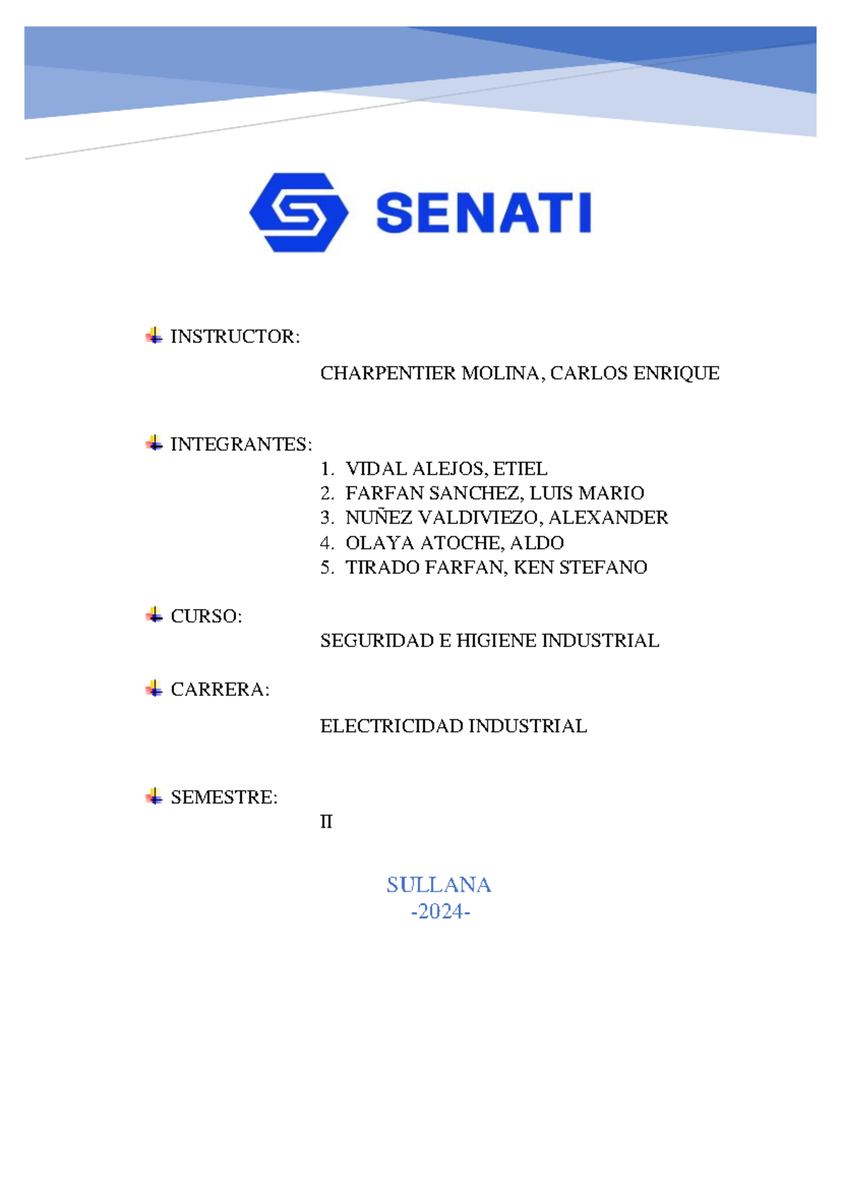 Entregable 1 - Seguridad e Higiene Industrial (ELECTRICIDAD II) - Studocu