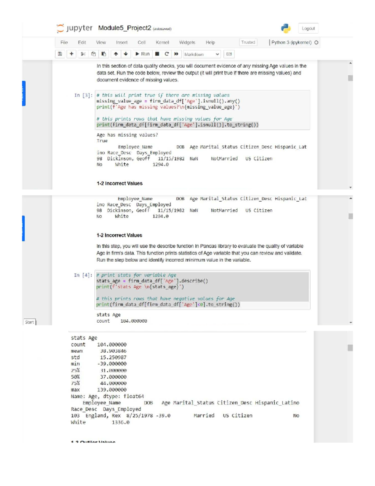 Lab 9.1 DAT325 - Data Quality Checks for Age Variable - Studocu