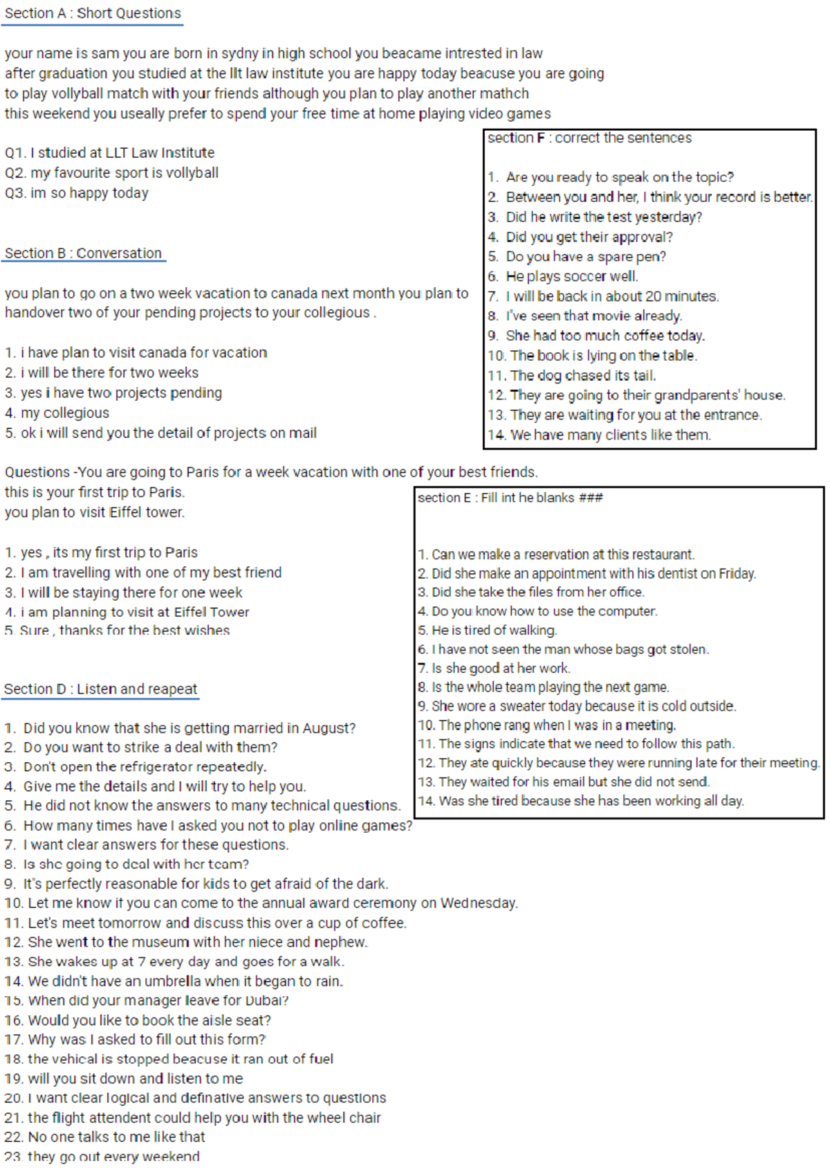 ENGR 101: Communication Skills Practice and Short Questions - Studocu