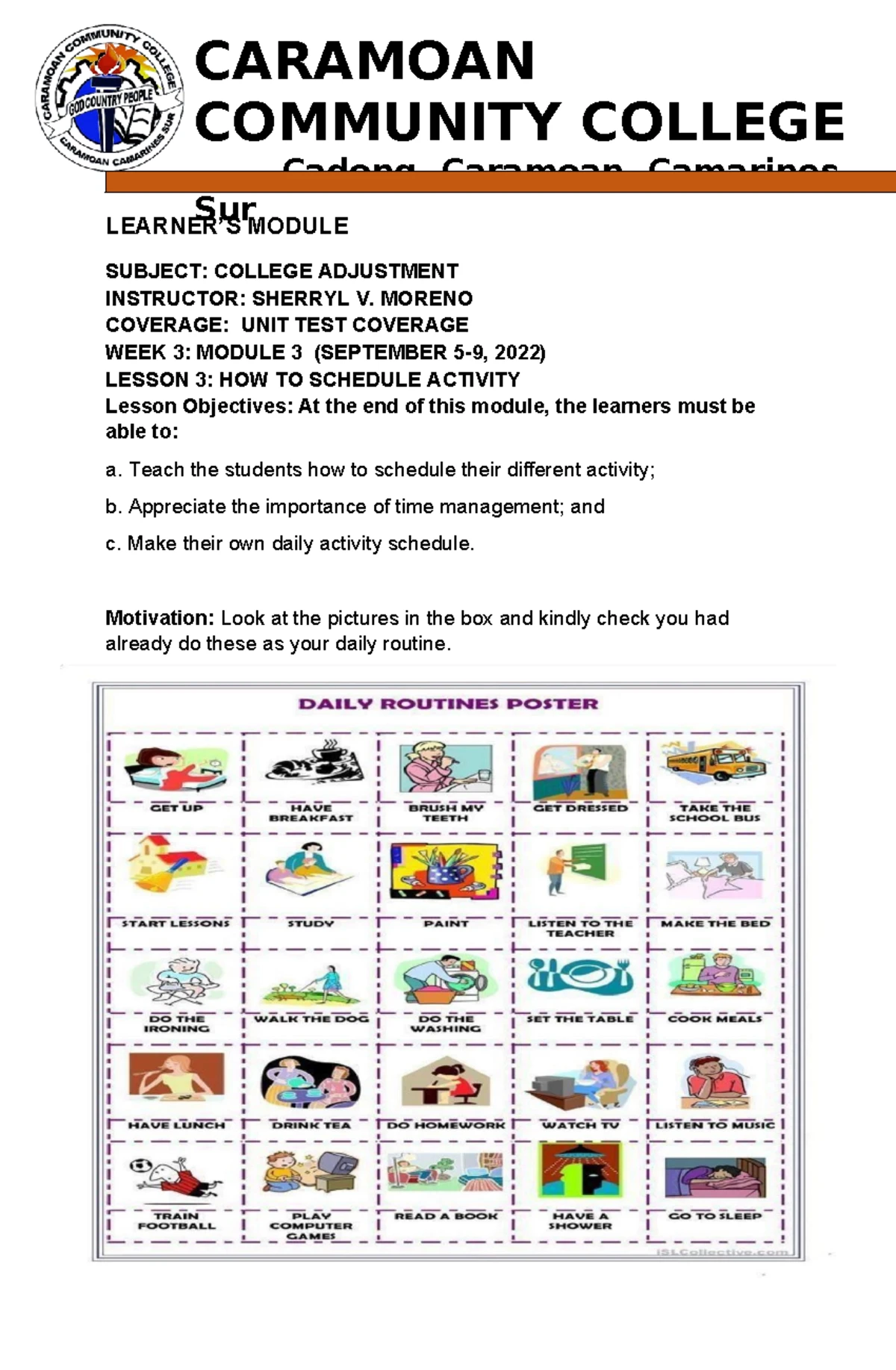 Detailed Lesson Plan for Kindergarten: Week 32 Activities - Studocu