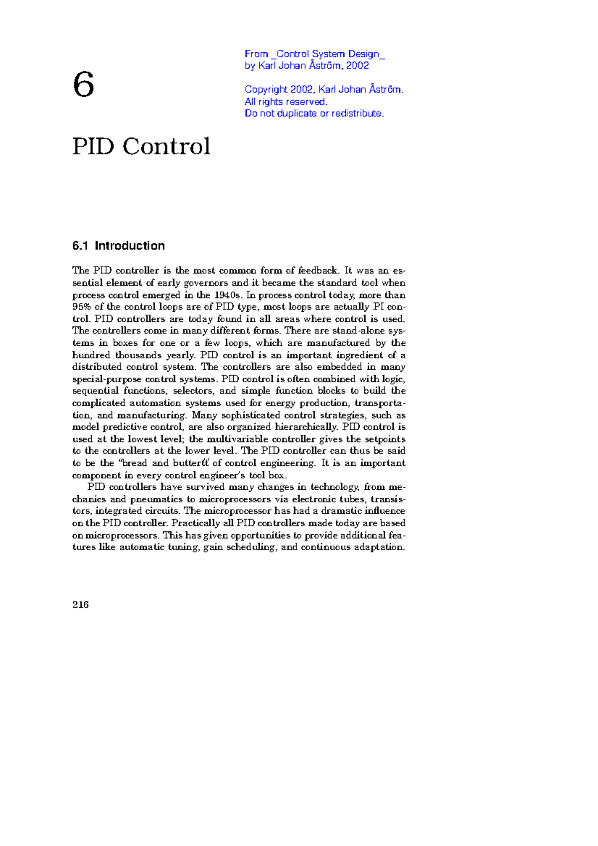 PID Control Overview - Key Features and Algorithms - Studocu